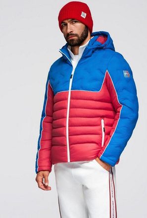 Ombre Steppjacke Gesteppte Herrenjacke mit abnehmbarer Kapuze