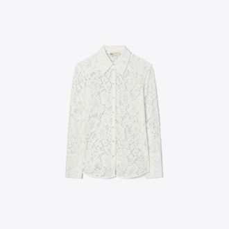 Tory Burch Damen Spitzenhemd mit Manschetten