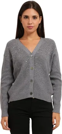 Gaud&igrave; Cardigan en V - Femme - Pulls - Gris - Taille: 42 FR