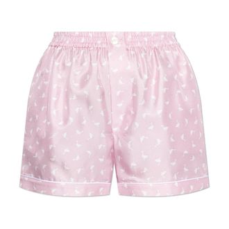 Moschino Seidenshorts mit Print - - Shorts - Damen - Rosa - M