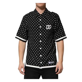 Dolce & Gabbana Homme, Chemises, Noir, Taille: S Polo &agrave; pois noir