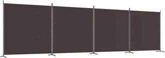 vidaXL 4-tlg. Paravent Braun 698x180 cm Stoff Vidaxl