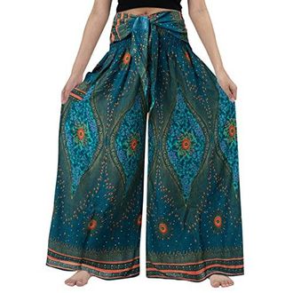 Generic Robes boh&egrave;me pour femmes, pantalon large avec poches, taille haute, extensible, pour yoga, taille ample, taille haute, 2026, vert menthe, XL