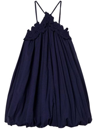 Twin-Set robe à fleurs appliquées - Bleu