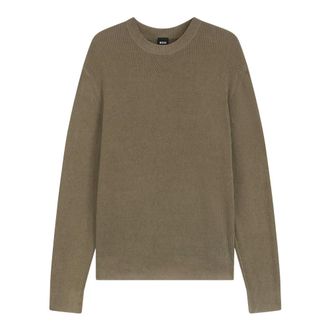 HUGO BOSS P-Horso Pull &agrave; effet velours c&ocirc;tel&eacute; - Homme - Pulls - Brun - Taille: S