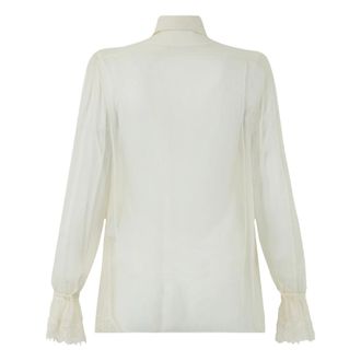 Alberta Ferretti Bluse mit hohem Kragen - - Blouses & Shirts - Damen - Wei&szlig; - S