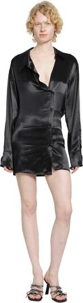 The Attico Shiny Satin Shirt Mini Dress