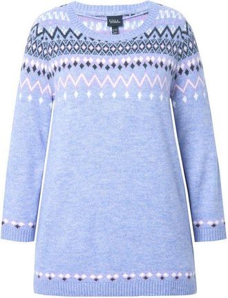 Ulla Popken Strickpullover Norweger-Pullover Rundhals Langarm weicher Strick