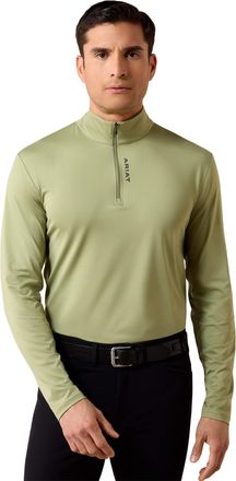 Ariat Mens LunaVeil 1/4 Zip Baselayer Top Long Sleeve in Oil Green, Size 2X-Large, by Ariat
