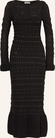 Sandro Sandro Strickkleid Mit Schmucksteinen Und Volants schwarz