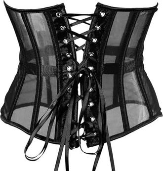 Generic Corset Femme Medieval, Ceinture Amincissante Mi-Longue &Agrave; Chevrons Pour Femme, Gaine Amincissante En Maille Fine, Taille S