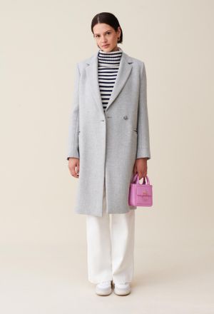 Claudie Pierlot Manteau mi-long tailleur gris clair