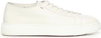 Santoni Homme, Chaussures, Blanc, Taille: 41 EU Tumbled Leather Baskets