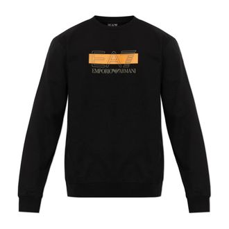 Emporio Armani Emporio Armani Ea7, Homme, Sweatshirts et sweats &agrave; capuche, Noir, Taille: XL SweaT-shirt &agrave; logo imprim&eacute;