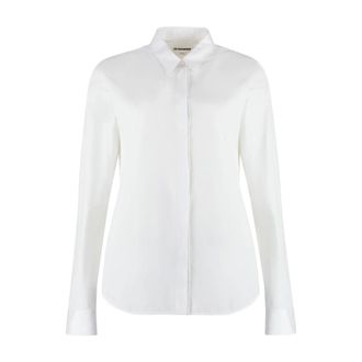 Jil Sander Klassisches Baumwoll-Popeline-Hemd - - Blouses & Shirts - Damen - Wei&szlig; - L