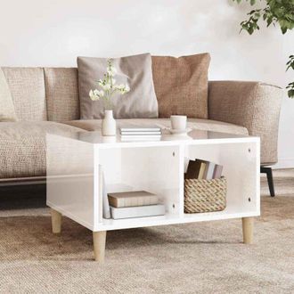 vidaXL Vidaxl - Table basse Blanc brillant 60x50x36,5 cm Bois ding&eacute;nierie