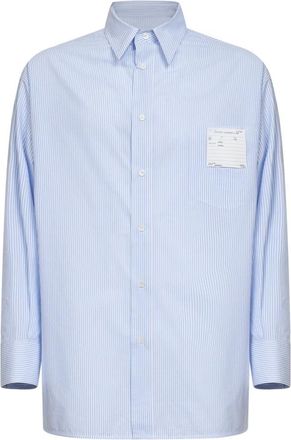 Maison Margiela Homme, Chemises, Bleu, Taille: L Chemise Popeline Ray&eacute;e