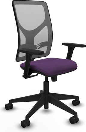 Piqueras y Crespo Stuhl mit Lendenwirbelst&uuml;tze, mit 3D-Armlehnen, ausgestattet mit 3-fach verstellbarem Schaumstoff und Schaumstoff. 65 mm Rollen aus Nylon. Grau/Violet