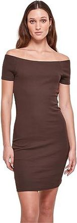 Urban Classics Femme À Épaules Dénudées Côtelées pour Robe, Marron, 3XL EU