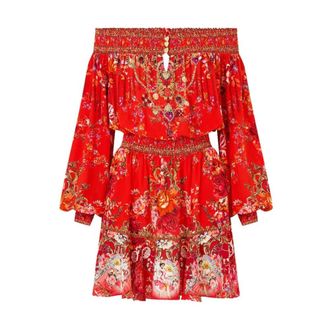 Camilla Femme, Robes, Rouge, Taille: 40 FR Robe Courte OLE OLE &agrave; &eacute;paules d&eacute;nud&eacute;es