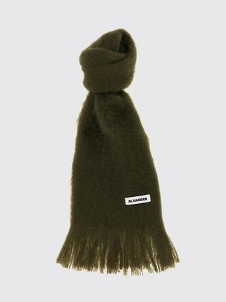 Jil Sander &Eacute;charpe en m&eacute;lange de laine mohair avec logo appliqu&eacute; et bords frang&eacute;s