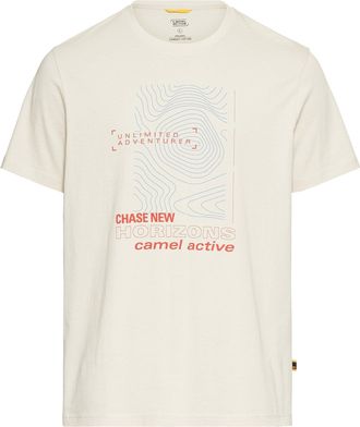 Camel Active Herren T-Shirt aus Organic Cotton Beige, menswear-3XL
