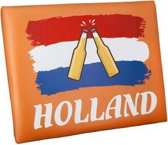 Gilde 49861 - Kunststoff Sitzpolster für Getränkekisten, Holland, orange, 32cm x 42cm x 5cm, paßt auf den handelsüblichen Bier- oder Getränkekasten