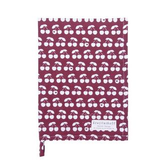 Krasilnikoff Geschirrtuch KW11607 - Cherries/Kirschen, Scarlet red/Rot