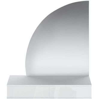 Vente-Unique Vente-unique - Coiffeuse suspendue avec miroir &agrave; LEDs - 2 tiroirs - Blanc brillant - jineza