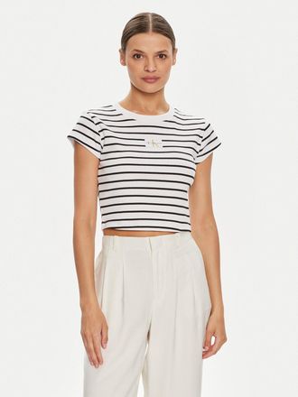 Calvin Klein Jeans T-Shirt Baby J20J223552 Wei&szlig; Slim Fit