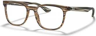 Ray-Ban Rb5369 Optics Braun Und Grau Gestreift Fassung Klar Glas Polarisiert 50-18