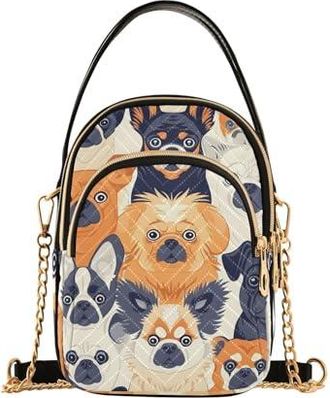 Mnsruu Sac à bandoulière pour femme, motif chien, sac à dos à bandoulière sans couture, petit sac à bandoulière avec sangle réglable