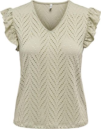 Only Onlsmilla S/L V-Neck Frill Top JRS
