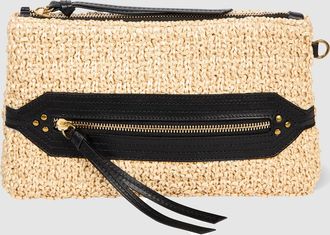 Jerome Dreyfuss Sac Lucky Clutch Naturel, Capsule Raphia