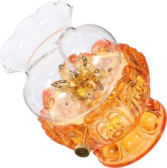 BESPORTBLE Vintage Glas &ouml;llampe mit Farbverlauf Stabile Petroleumlampe f&uuml;r Innenr&auml;ume Dekorative Retro &Ouml;llampe aus Glas Energiesparende Tischlampe ohne &Ouml;l Kunstv