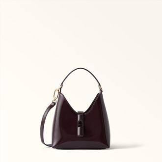 Furla Iride Mini-tasche Winter Bloom Violett Lackiertes Strukturiertes Ares Leder Damen