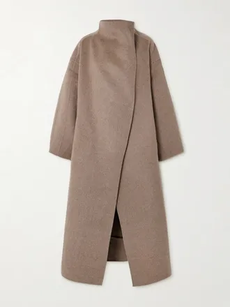 Frankie Shop Leroy Oversized-mantel Aus Einer Geb&uuml;rsteten Wollmischung - Braun