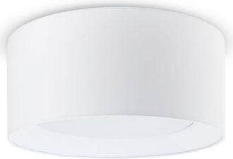 Paco Home Paco Home - Plafonnier Table &agrave; Manger D&eacute;co Salon Moderne Bureau Rond Abat-Jour Tissu E27 Blanc, &Oslash;45cm