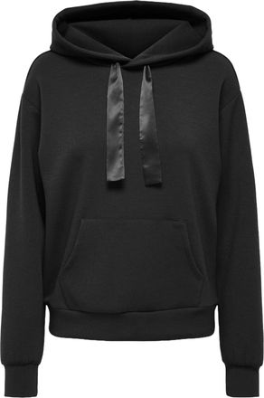 Only Damen Hoodie ONLSCARLETT L/S SATEEN STRING HOOD SWT (DE/NL/SE/PL, Alphanumerisch, XS, Regular, Regular, black)