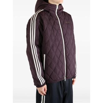 adidas Quilted Hooded Down Jacket - Purple