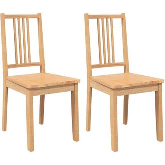 vidaXL Vidaxl - Chaises &agrave; manger 2 pcs bois massif naturel caoutchouc