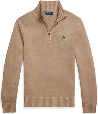 Polo Ralph Lauren Pullover mit Reißverschluss am Kragen in Beige