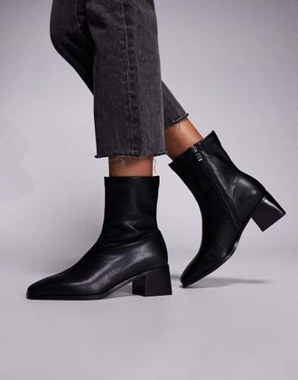 Simmi London Simmi London - Nimer - Bottines mi-hautes &agrave; talon carr&eacute; - Noir