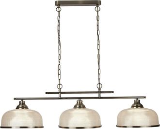 Searchlight Bistro Ii, 3Flammige Leisten-Deckenlcuhte, Antik Messing, Halophanglas plattiert