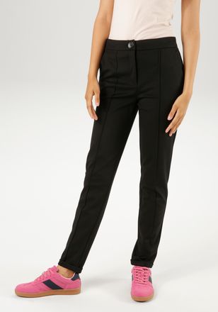 Aniston Jerseyhose ANISTON CASUAL, Damen, Gr. 36, N-Gr, schwarz, Jersey, Obermaterial: 63% Polyester, 32% Viskose, 5% Elasthan, unifarben, figurumspielend lan