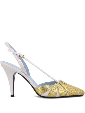 Valentino Garavani escarpins plissés à bride arrière - Tons neutres