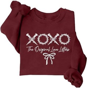 Generic The Original Love Letters Sweat-shirt et sweat &agrave; capuche pour femme, bordeaux, 3XL