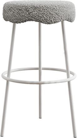Generic Barhocker in hoher H&ouml;he, gepolsterte Barhocker aus Lambsca-Stoff, 66/76 cm hoher K&uuml;chenhocker mit Metallbein und Fu&szlig;st&uuml;tze, geeignet f&uuml;r K&uuml;chentheke u