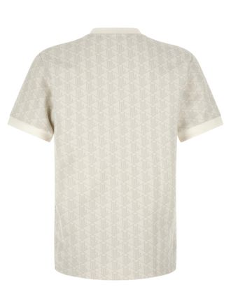 Lacoste Geometric Jacquard Cotton Blend T-Shirt - Beige