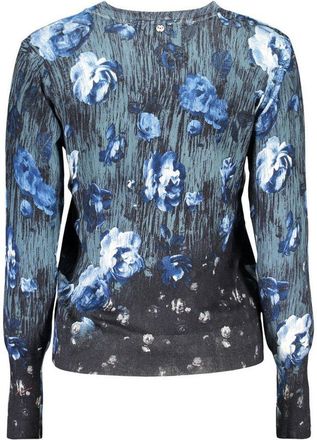 Desigual Strickpullover Blauer Damenpullover mit Muster & Rundhalsausschnitt - Elegant & Styli